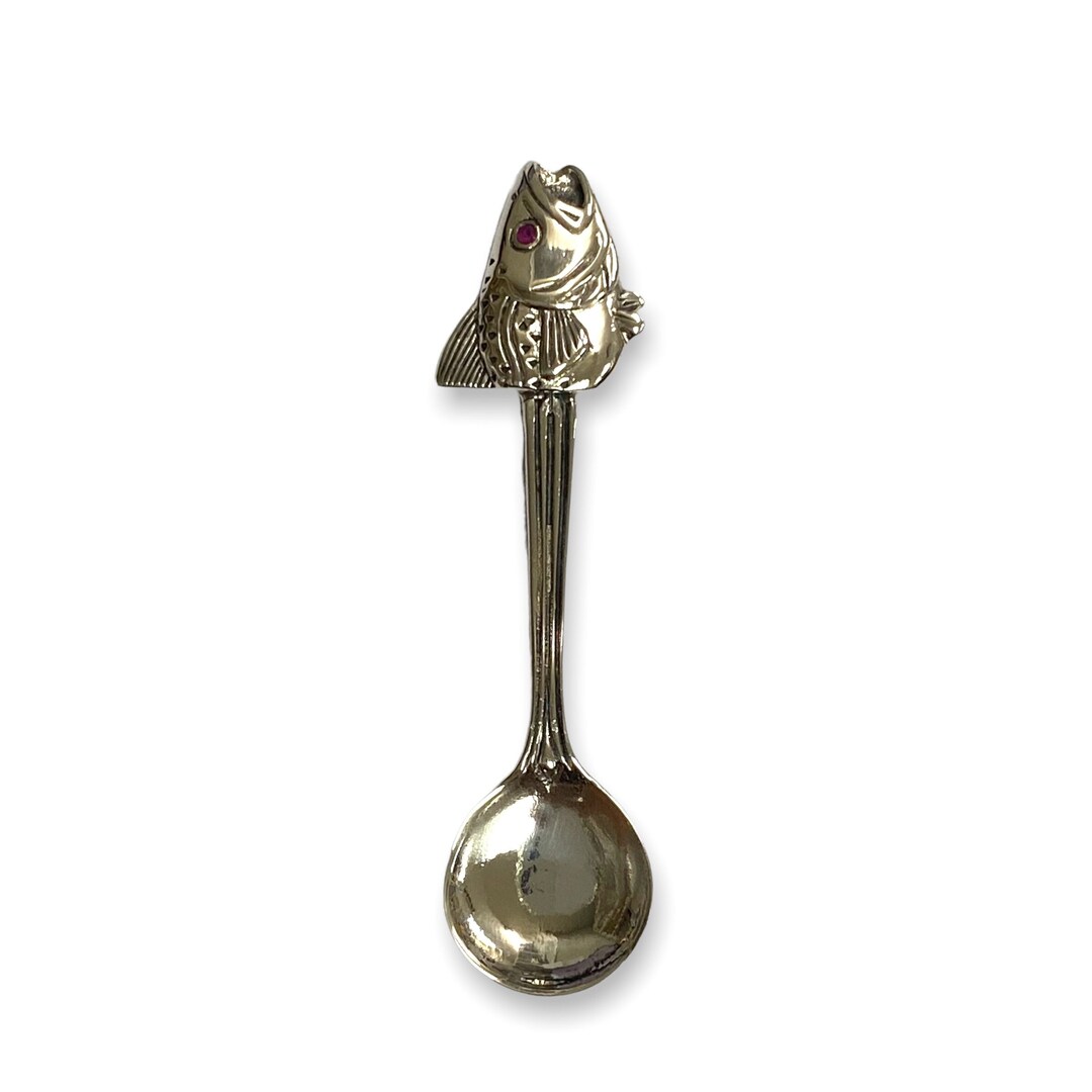 Victorian Style Fish Head Salt Spoon With Ruby Stone 925 - Etsy