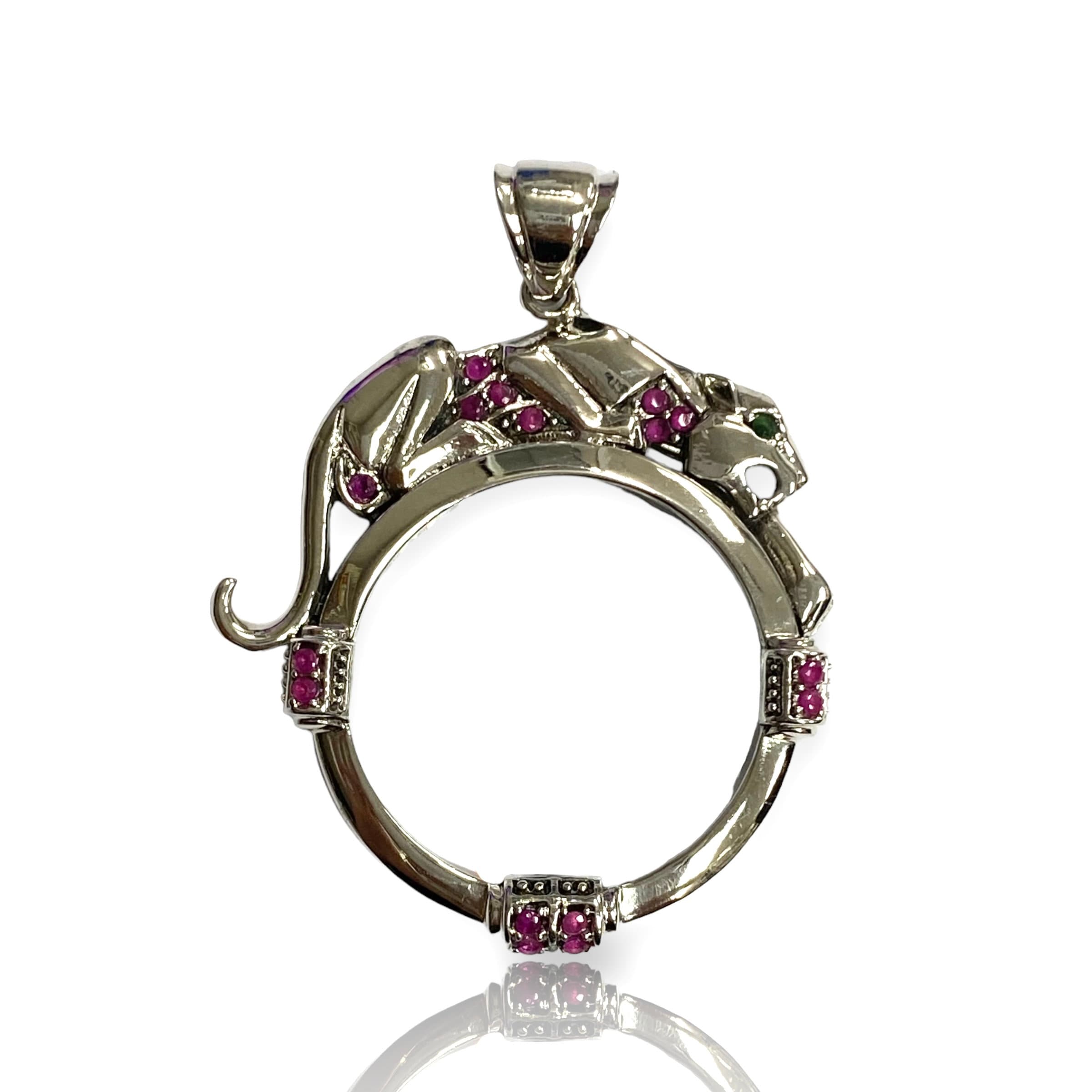 Art Deco Style Panther With Marcasite Ruby and Emerald - Etsy