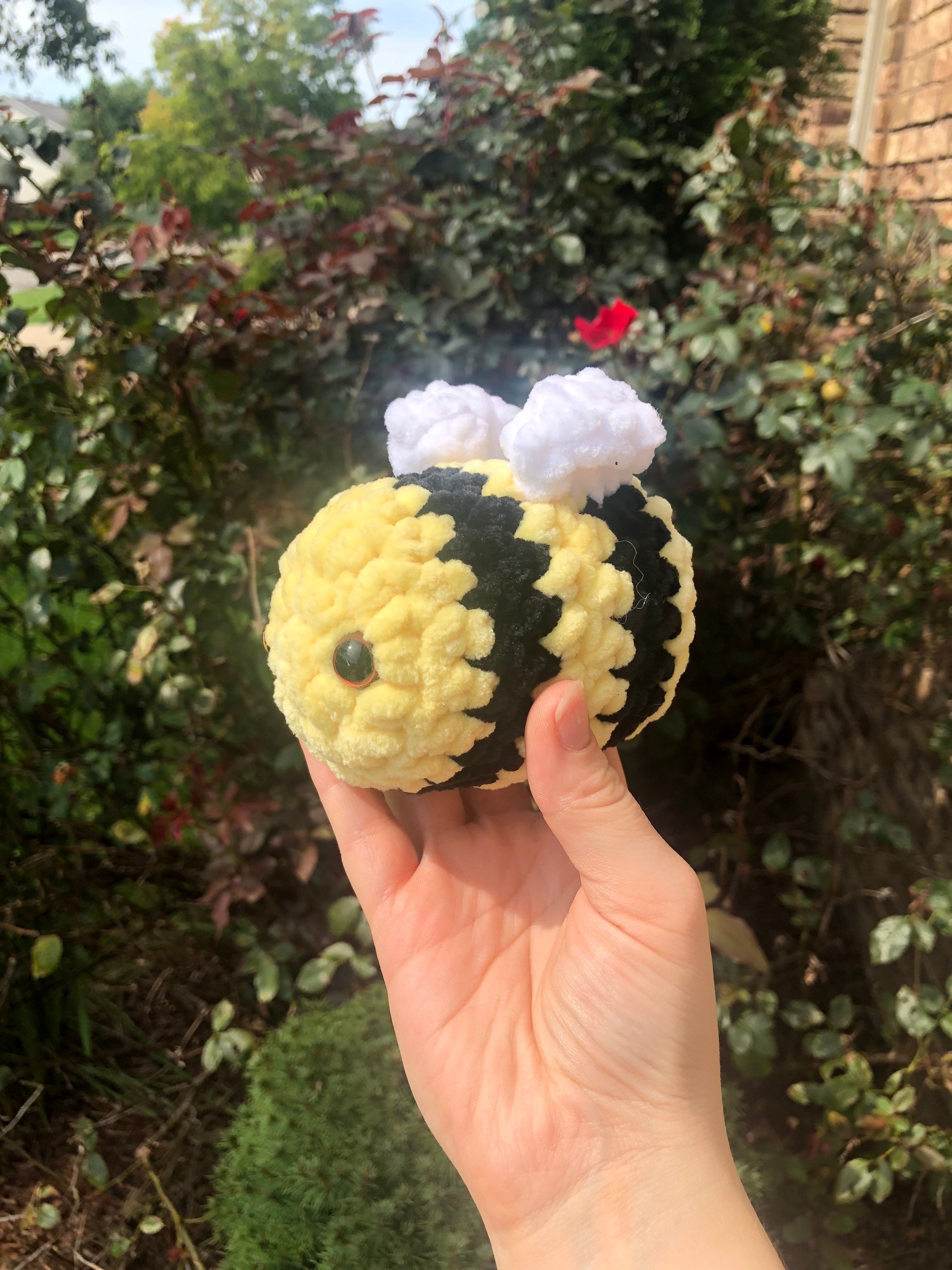 Baby Bee Plushie, Pink Bumble Bee Plushie, Crocheted Bumble Bee, Bumble ...
