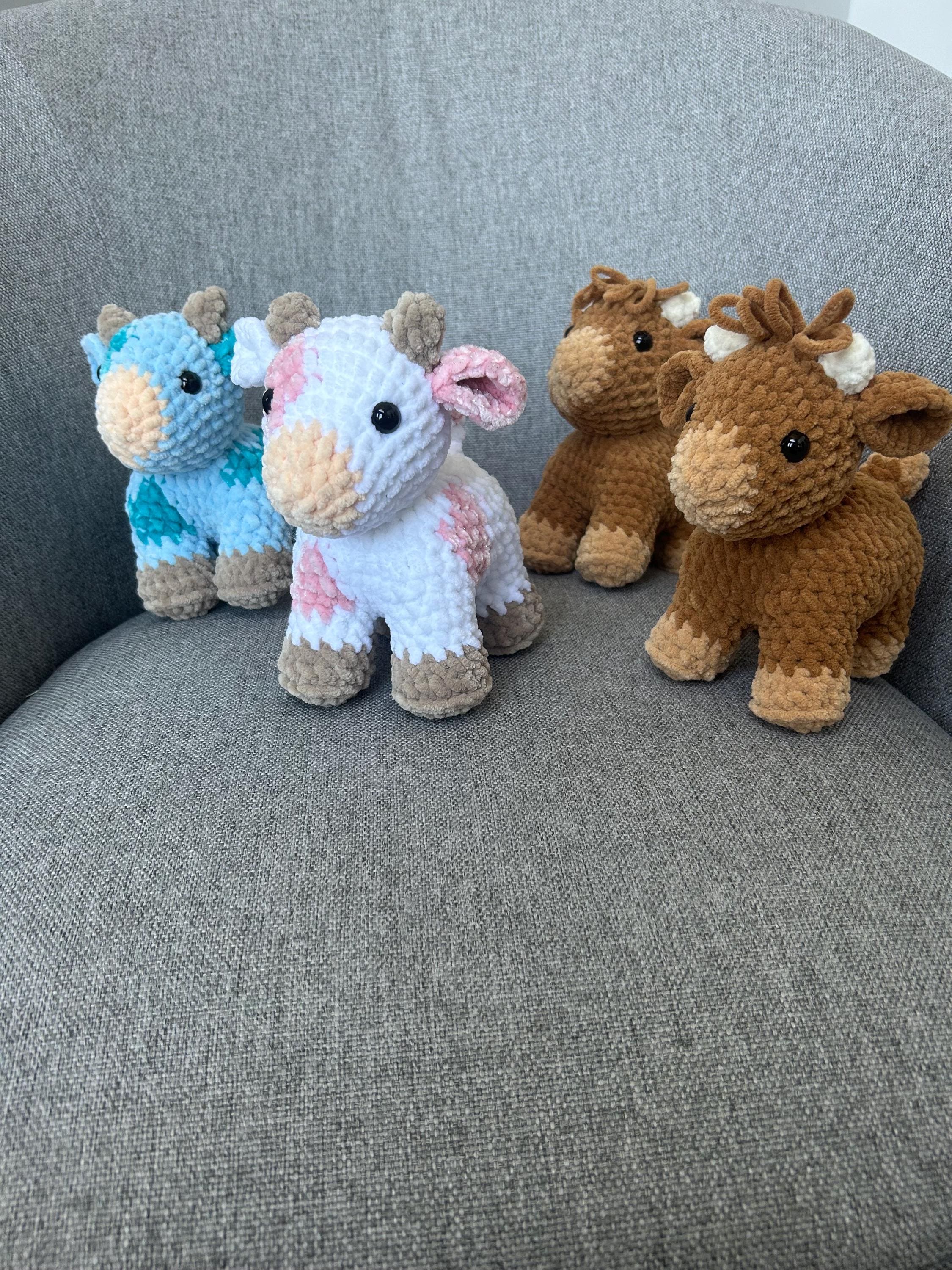 Crochet Pink Cow Plushie: Amigurumi Stuffed Animal - Etsy