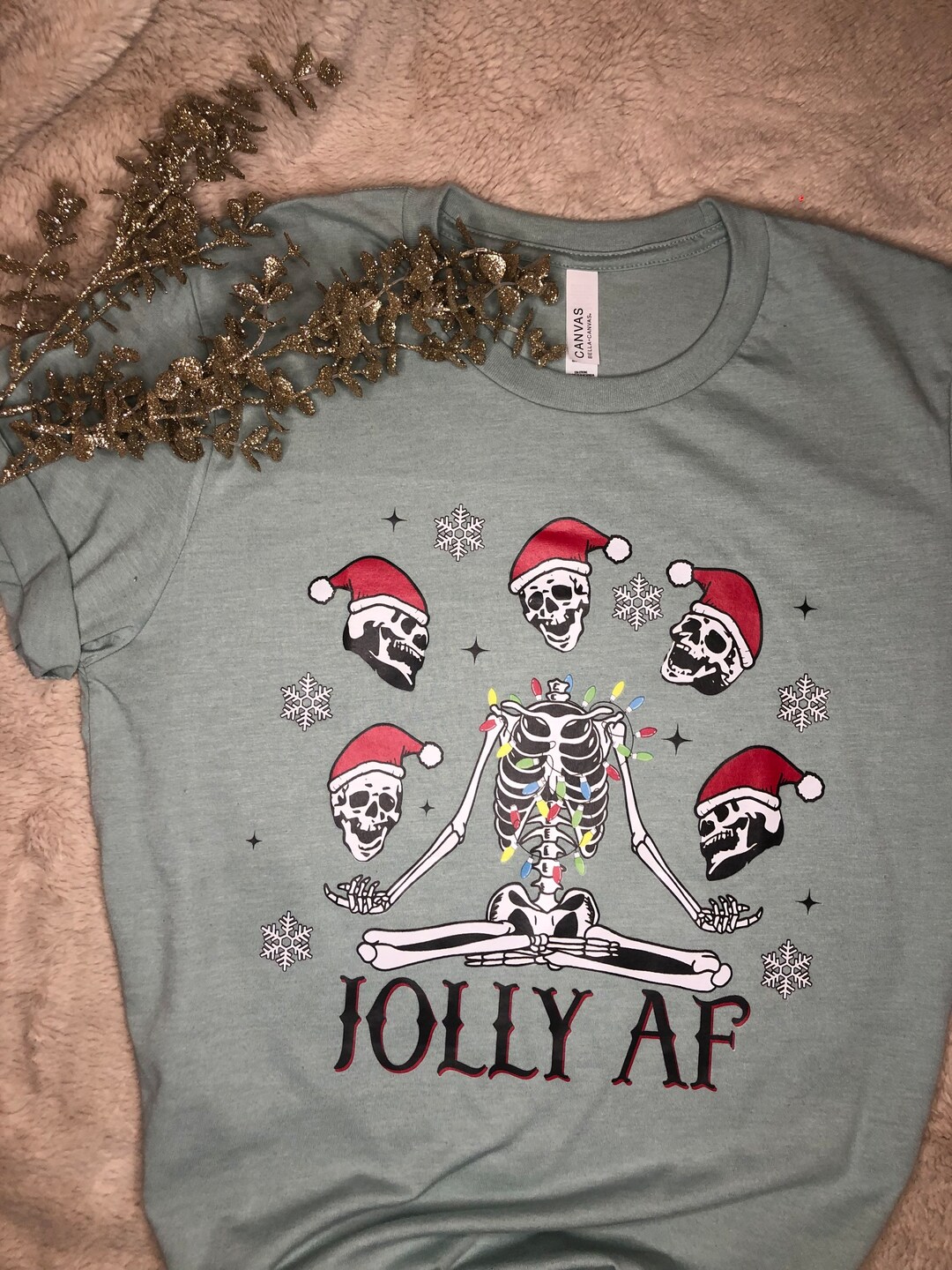 Jolly AF Skeleton Christmas T-shirt: Juggling Skulls - Etsy