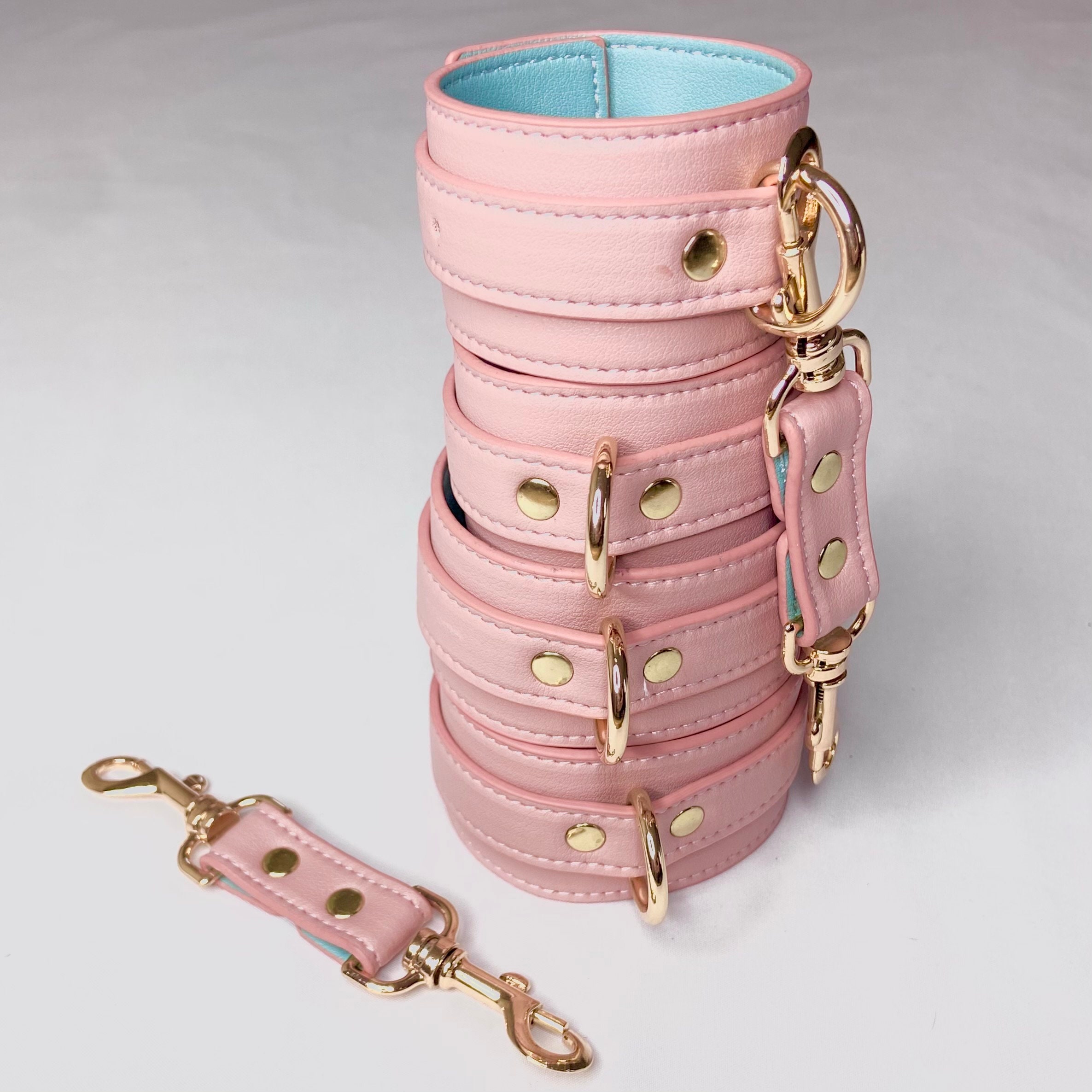 Pink Wrist & Ankle Cuffs High Quality Material With Elegant Buckles ...