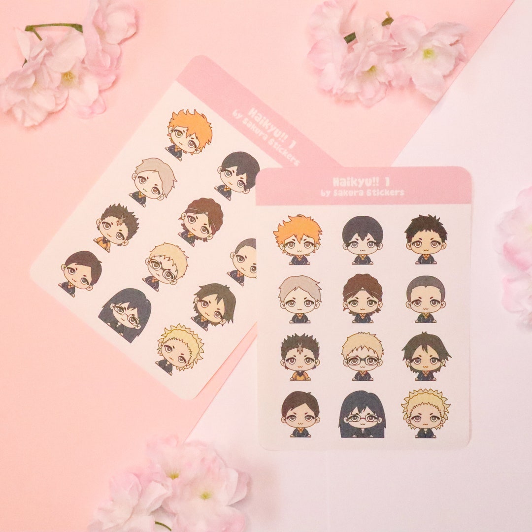 Haikyu!! Sticker Sheet - Set of 12 (sheet 1) - Sakura Stickers Studio ...