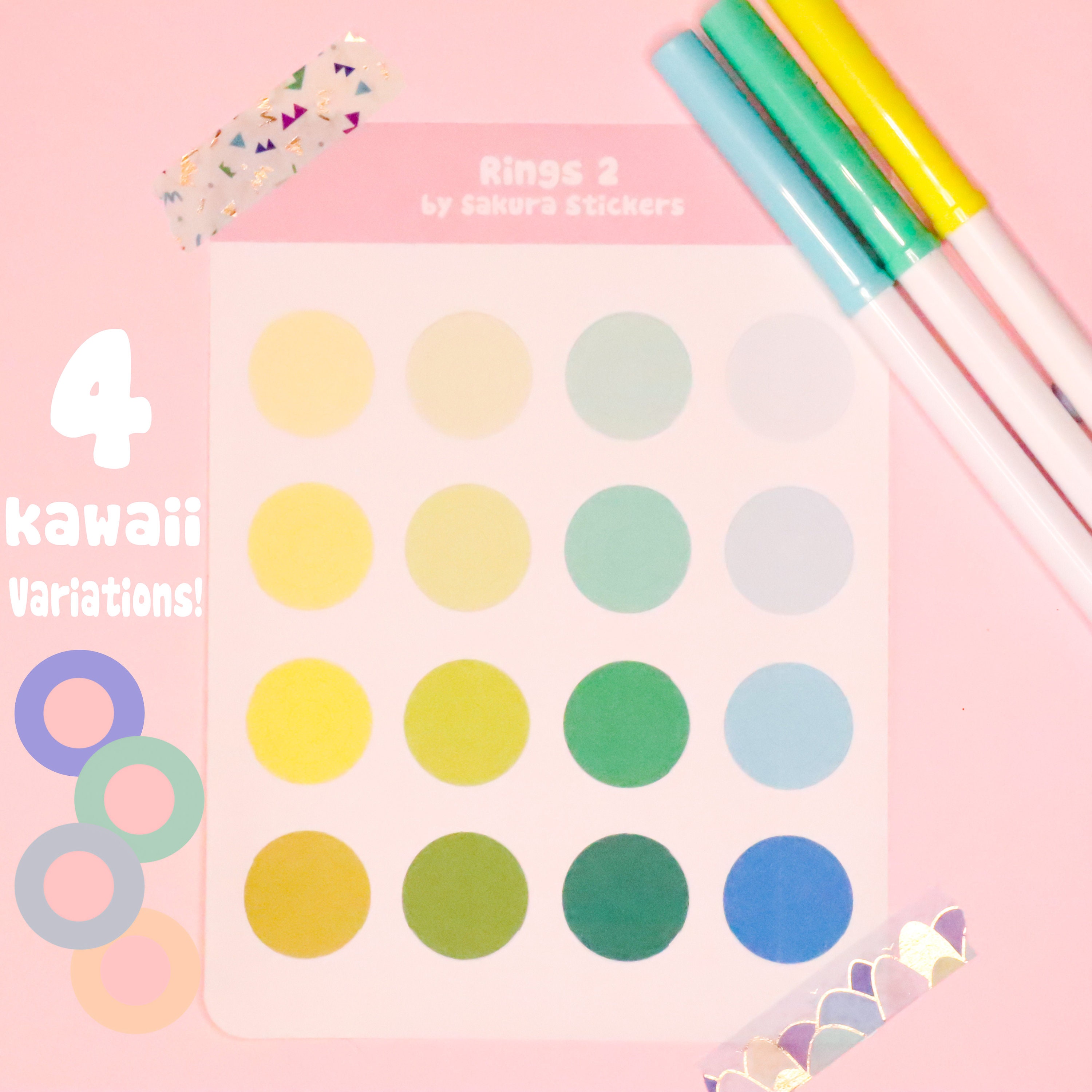 Colour Palette Rings Set of 16 sheets 1234 Sakura - Etsy
