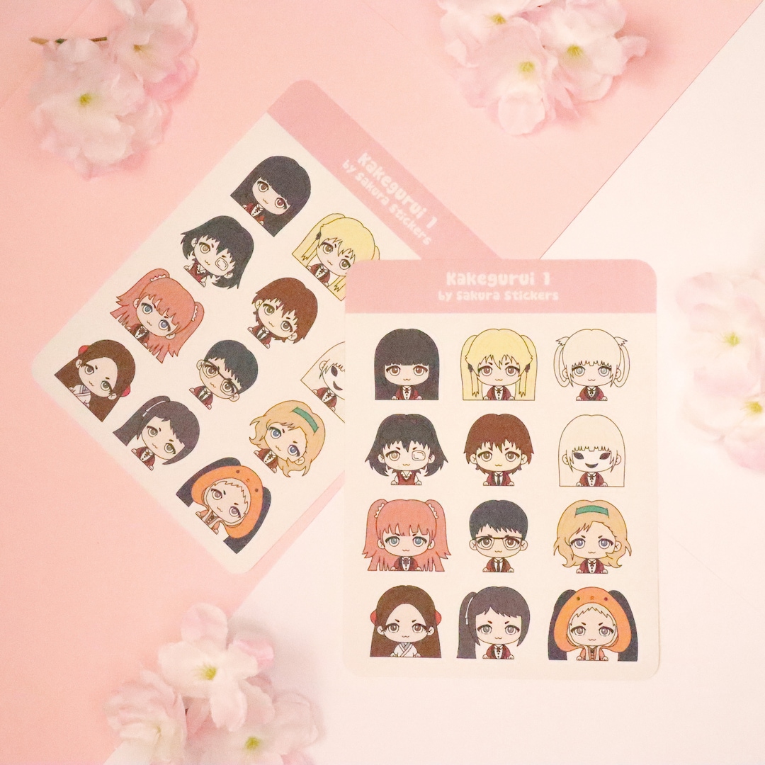 Kakegurui Sticker Sheet - Set of 12 (sheet 1) - Sakura Stickers Studio ...