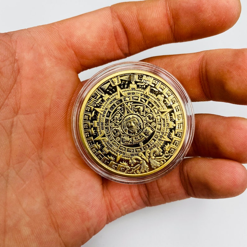 The Maya Gold Plated Coin Mexico Mayan Prophecy Aztec | Etsy