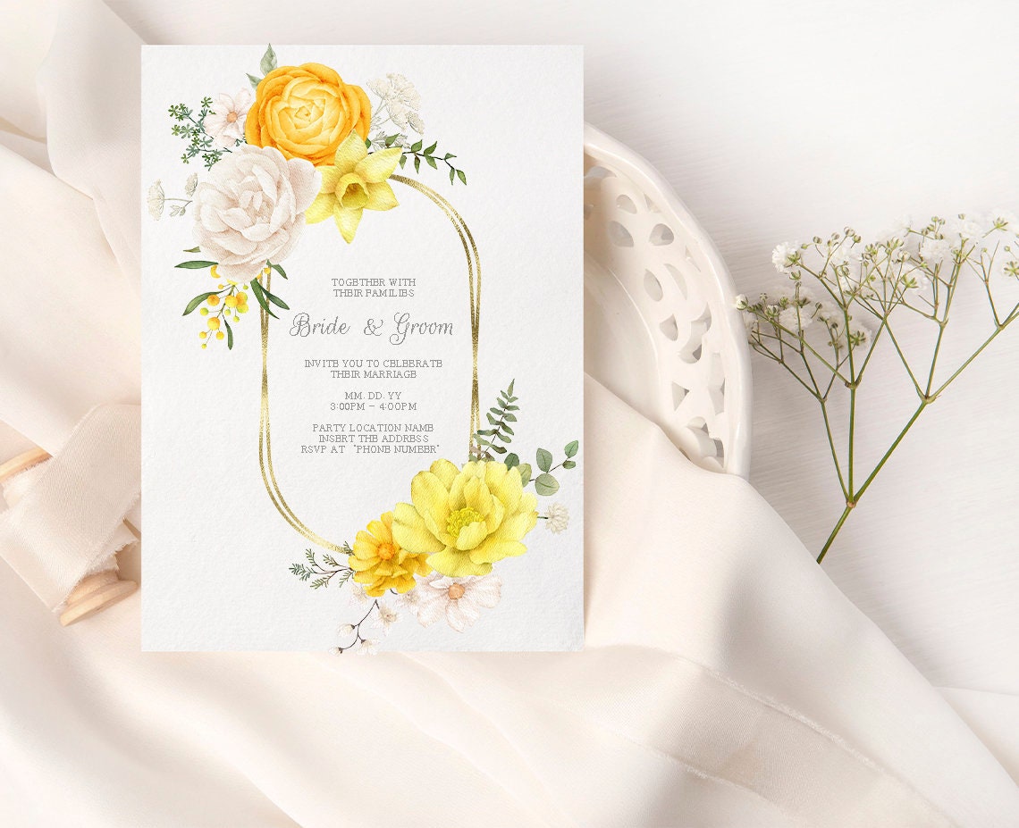 Watercolor Bohemian Yellow Flowers Clipartboho Floralhand - Etsy