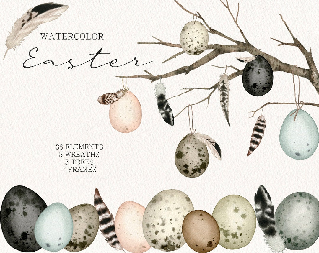Watercolor Easter Eggs Clipart,original Hand Painted,free Commercial ...