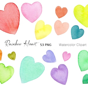 Watercolor Hearts Clipart,baby Shower,wedding Decor,original Hand ...