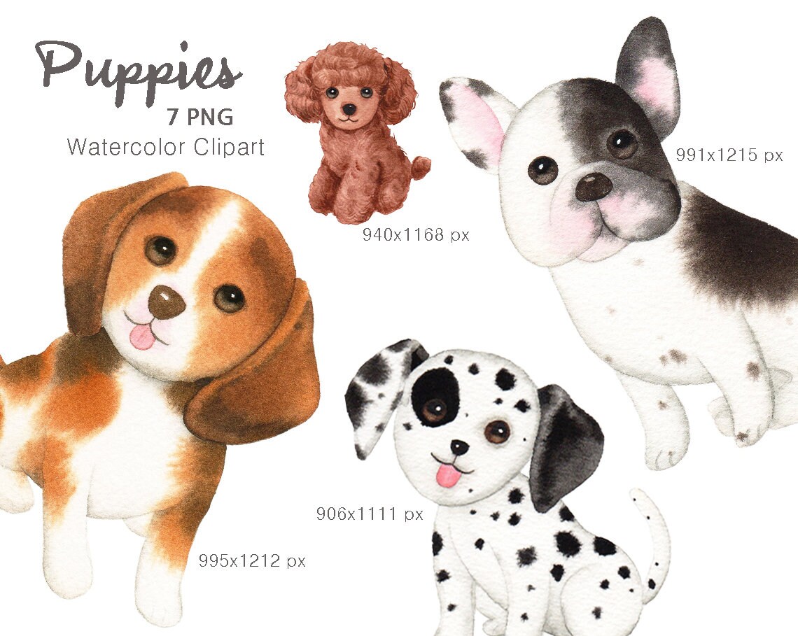 Watercolor Clipartdog Puppy Clipartdog Pngpuppy PNG - Etsy