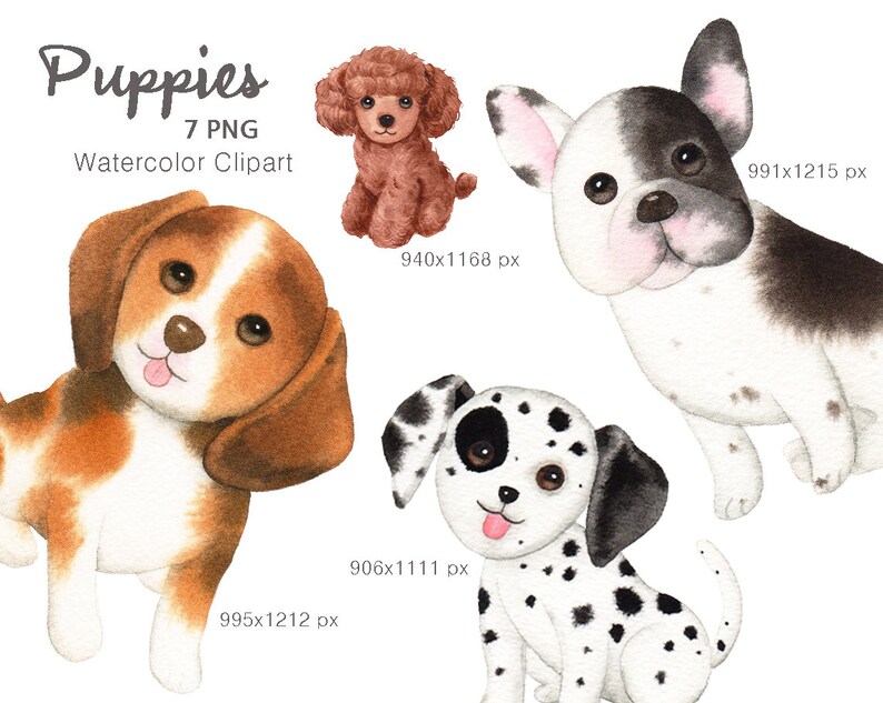 Watercolor Clipartdog Puppy Clipartdog Pngpuppy PNG - Etsy