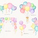 Watercolor Pastel Rainbow Balloons Clipart,baby Shower,original Hand ...