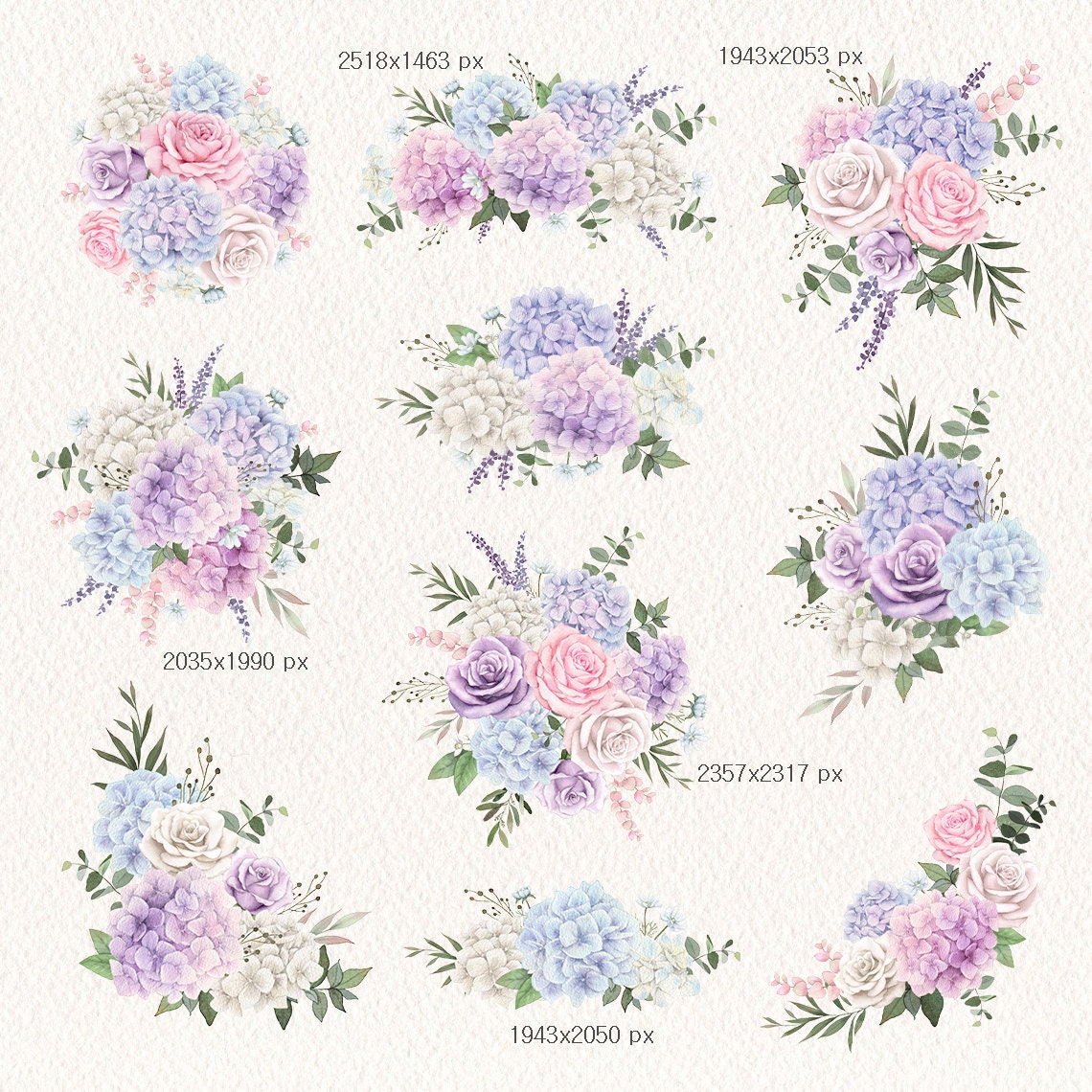 Watercolor Hydrangea Flower Clipartwedding Frame and | Etsy