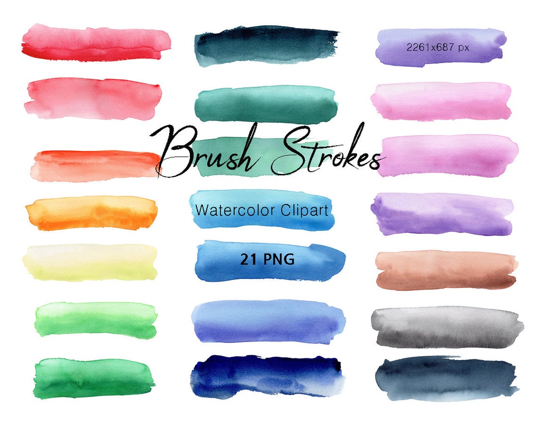 Watercolor Lines Clipart,brush Stroke,original Hand Painted,background ...