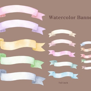 Watercolor Ribbon Banner Clipart,rainbow Ribbons Png,free Commercial ...