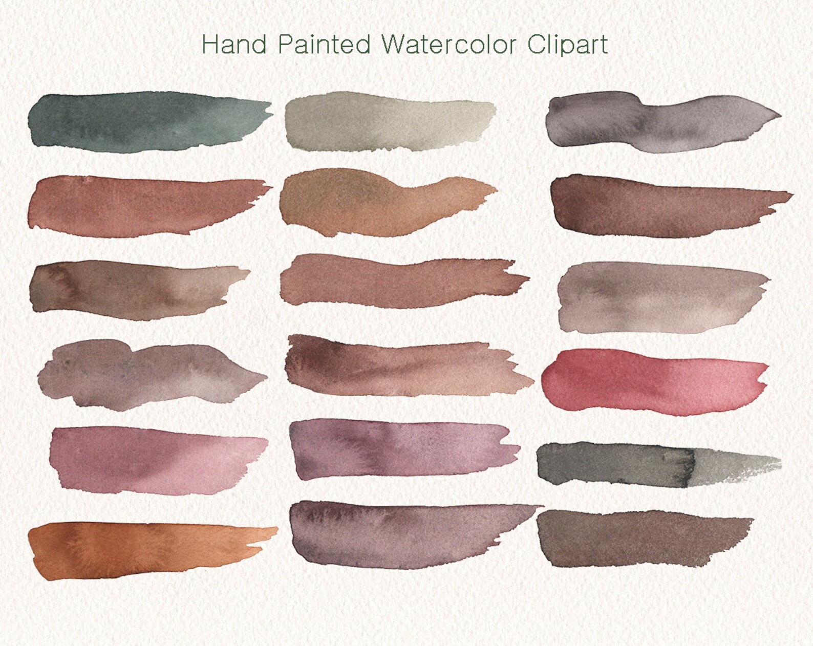Watercolor Boho Clipartbrush Strokehand Paintedbackground - Etsy