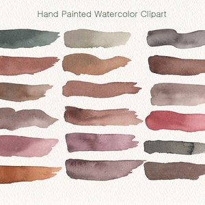 Watercolor Boho Clipart,brush Stroke,hand Painted,background Clipart ...