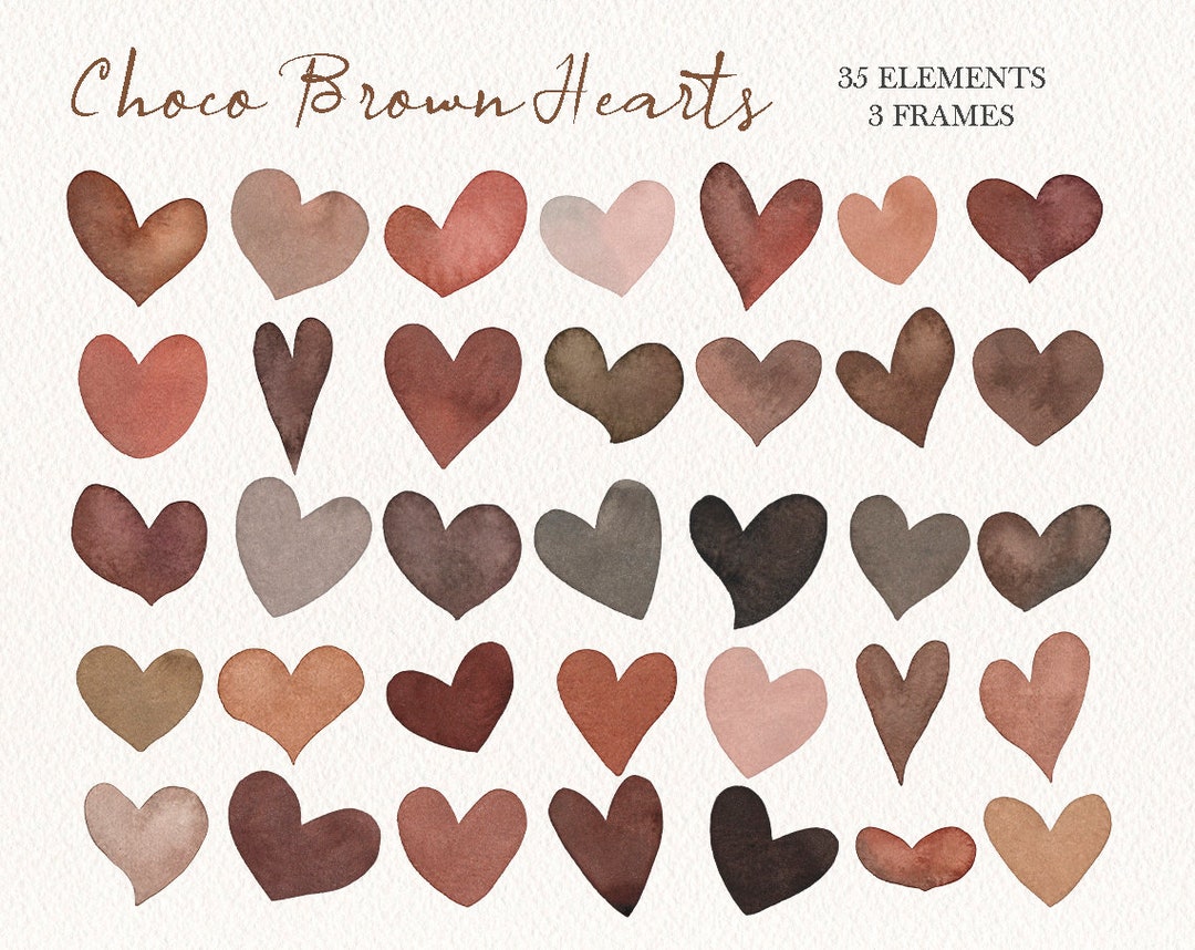 Watercolor Boho Hearts Clipart,baby Shower,wedding Decor,hand Painted ...