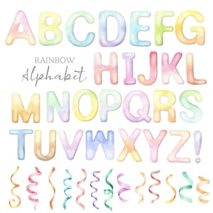 Watercolor Rainbow Alphabet Clipart,uppercase,capital Letters,original ...