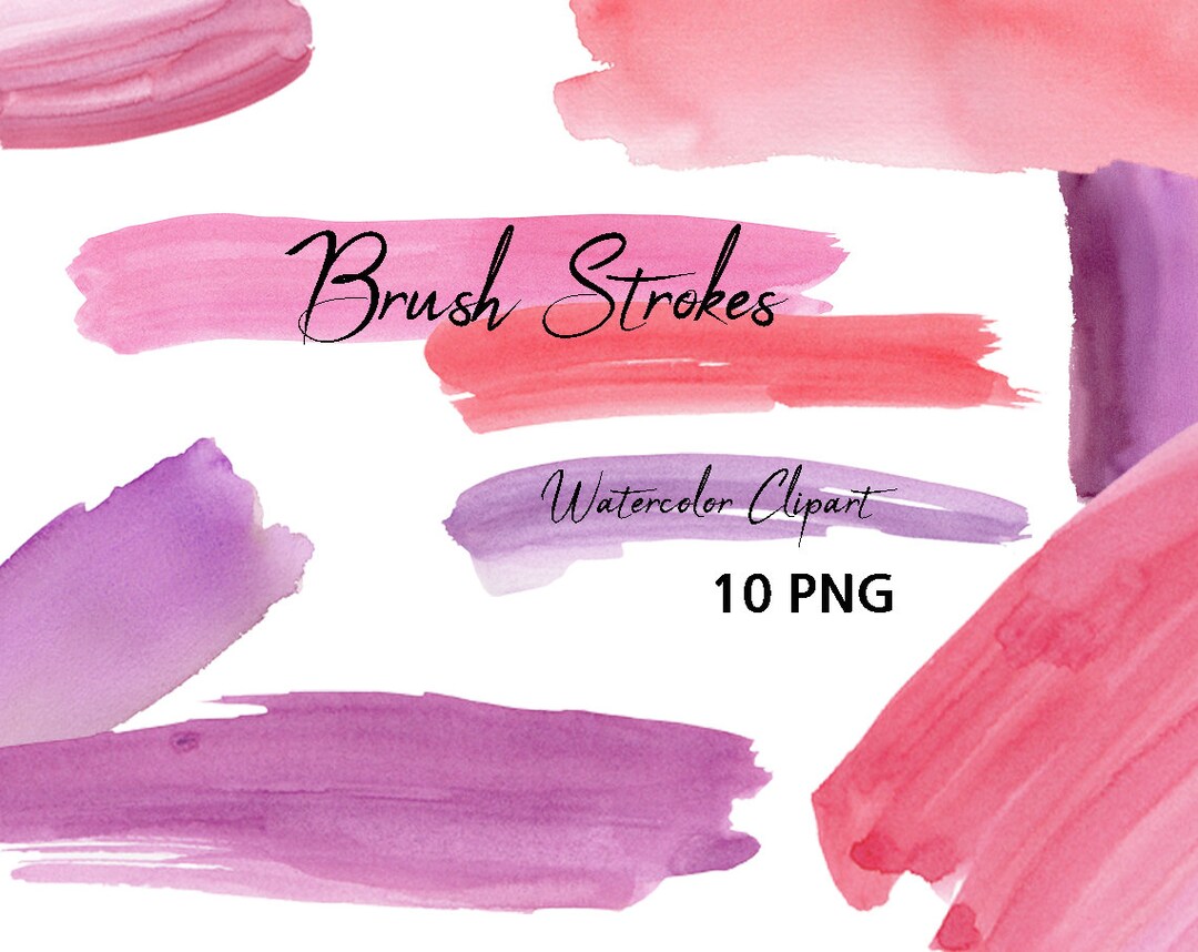 Watercolor Clipart,pink Brush Stroke,original Hand Painted,free ...