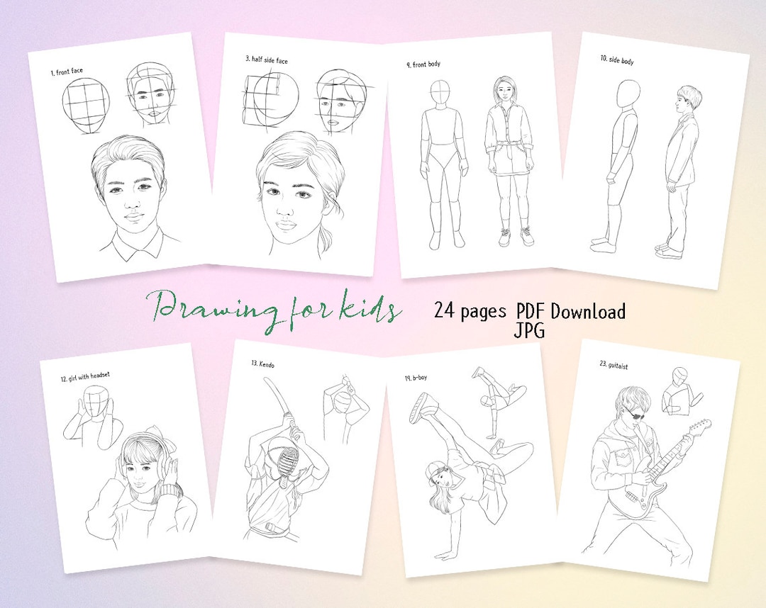 How to Draw Croquis for Kids Step by Step Various Movements and ...