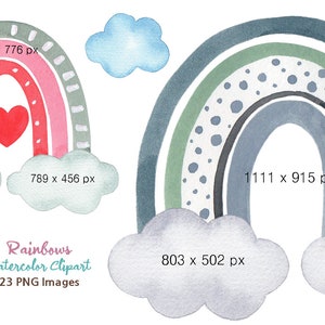 Watercolor Pastel Clipart,baby Shower,birthday Party,original Hand ...