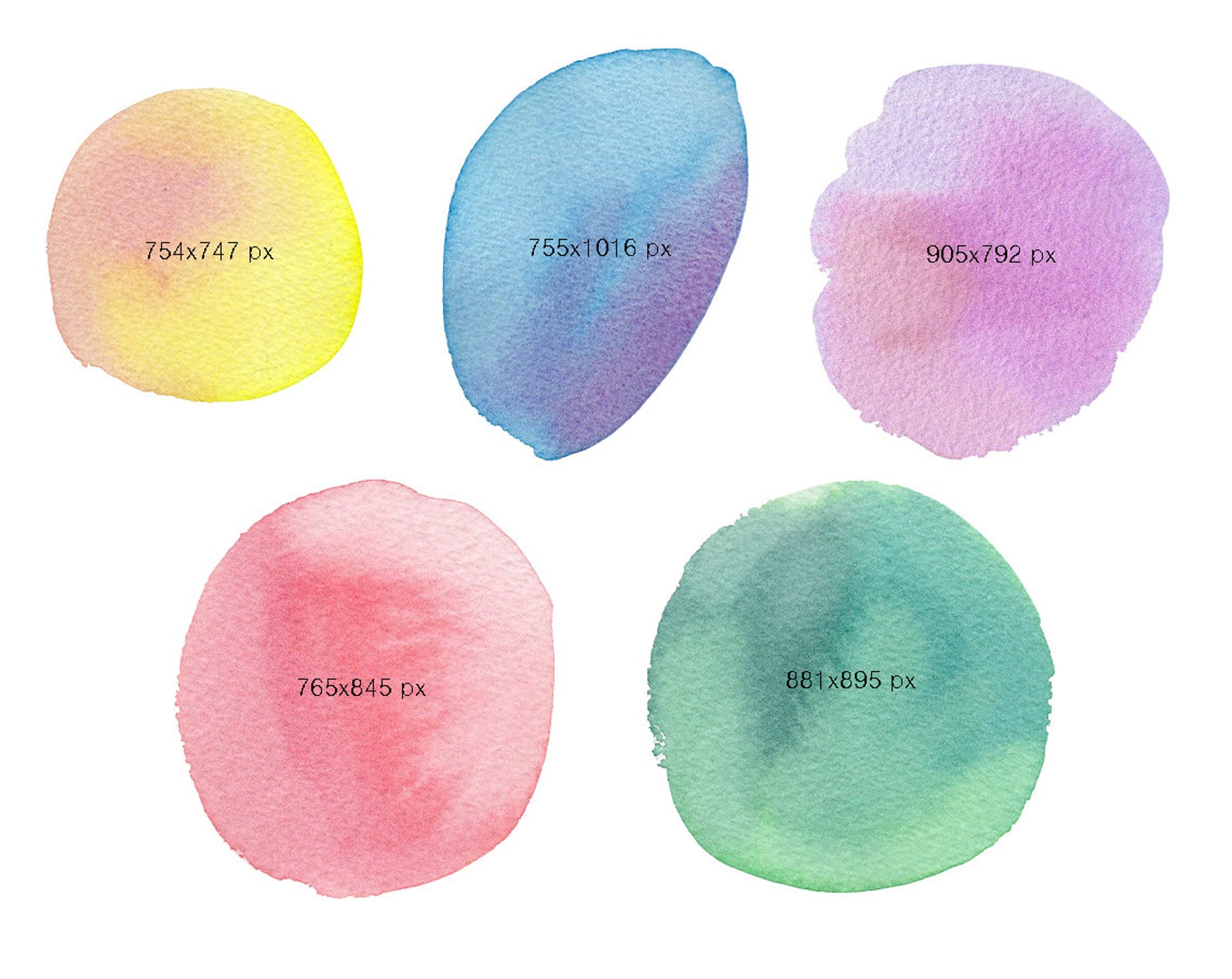 Watercolor Pastel Clipartrainbow Clipartcircle Brush Stroke | Etsy