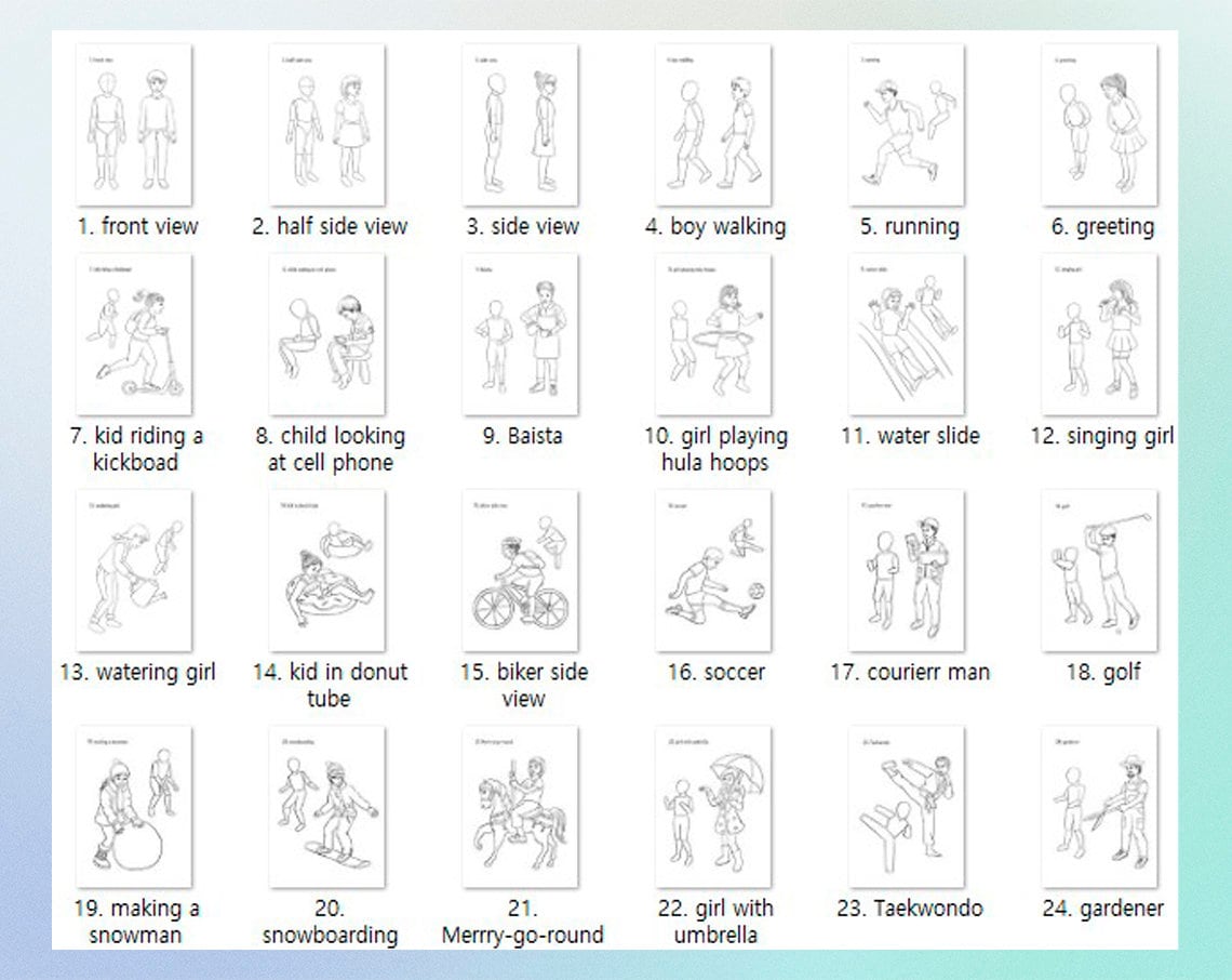 How to Draw Croquis for Kids Step by Step Various Movements - Etsy Ireland