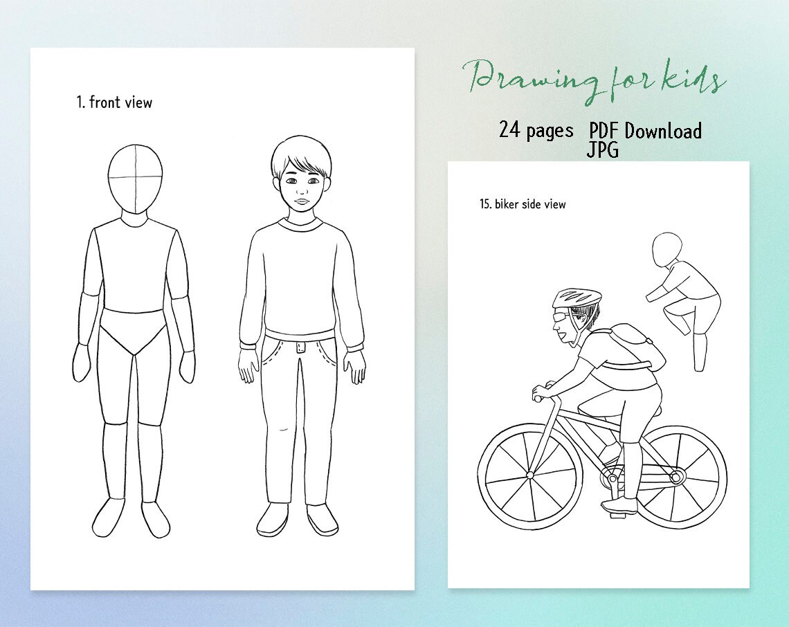 How to Draw Croquis for Kids Step by Step Various Movements - Etsy Ireland