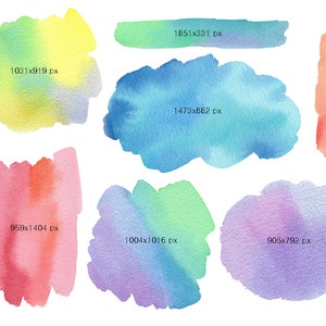Watercolor Clipart,pastel Rainbow,brush Stroke,original Hand Painted ...