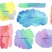 Watercolor Clipart,pastel Rainbow,brush Stroke,original Hand Painted ...