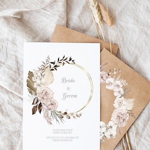 Watercolor Boho Floral Clipart,dusty Roses Wreaths and Gold Geometric ...