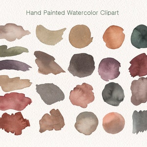 Watercolor Boho Clipart,brush Stroke,hand Painted,background Clipart ...