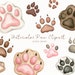 Watercolor Paw Print Clipart,cat Paw Print,dog Paw Print,original Hand ...