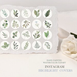 Instagram Story Highlight Icons,watercolor Greenery Clipart,story ...