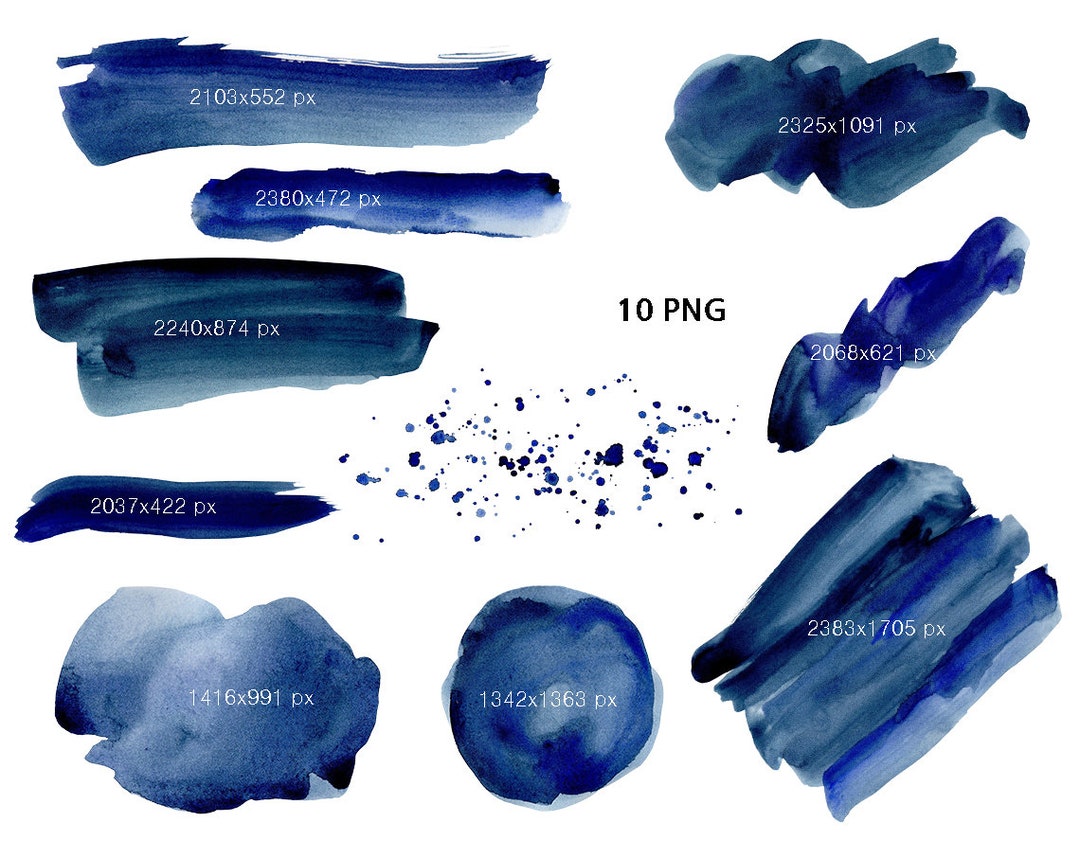 Watercolor Clipart,original Hand Painted,brush Stroke Clipart,splashes ...