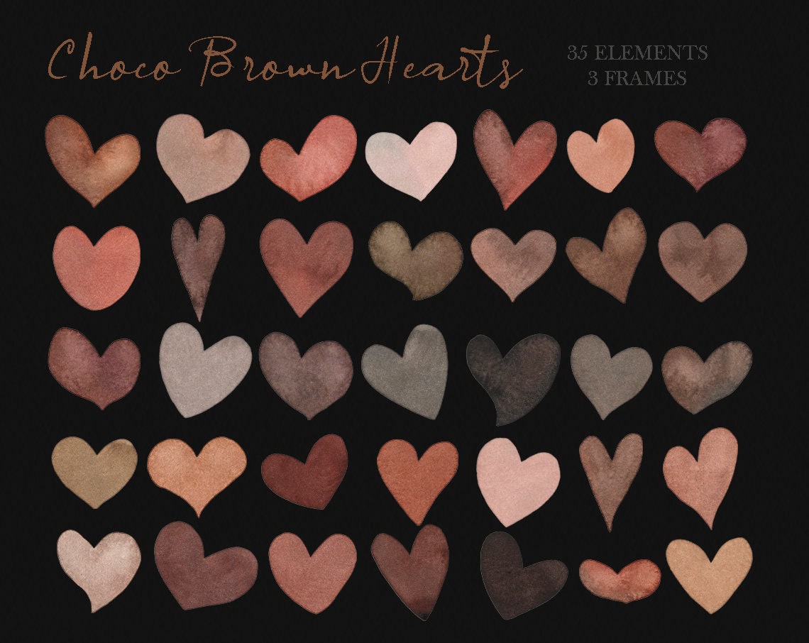 Watercolor Boho Hearts Clipartbaby Showerwedding Decorhand - Etsy