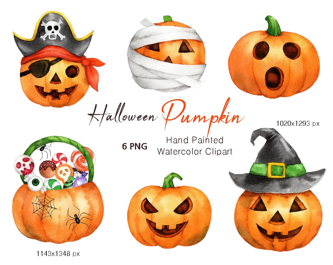 Halloween Clipart,watercolor Pumpkin,halloween Decor,halloween ...