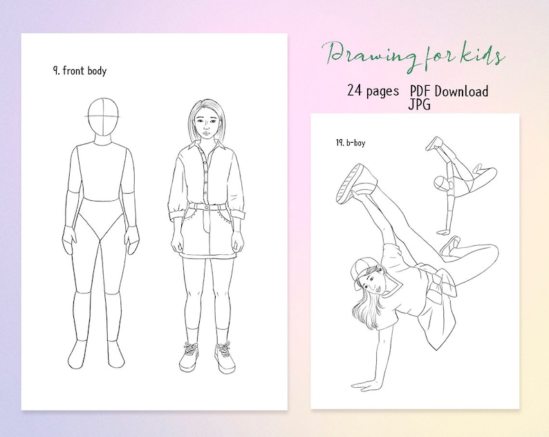 How to Draw Croquis for Kids Step by Step Various Movements - Etsy UK