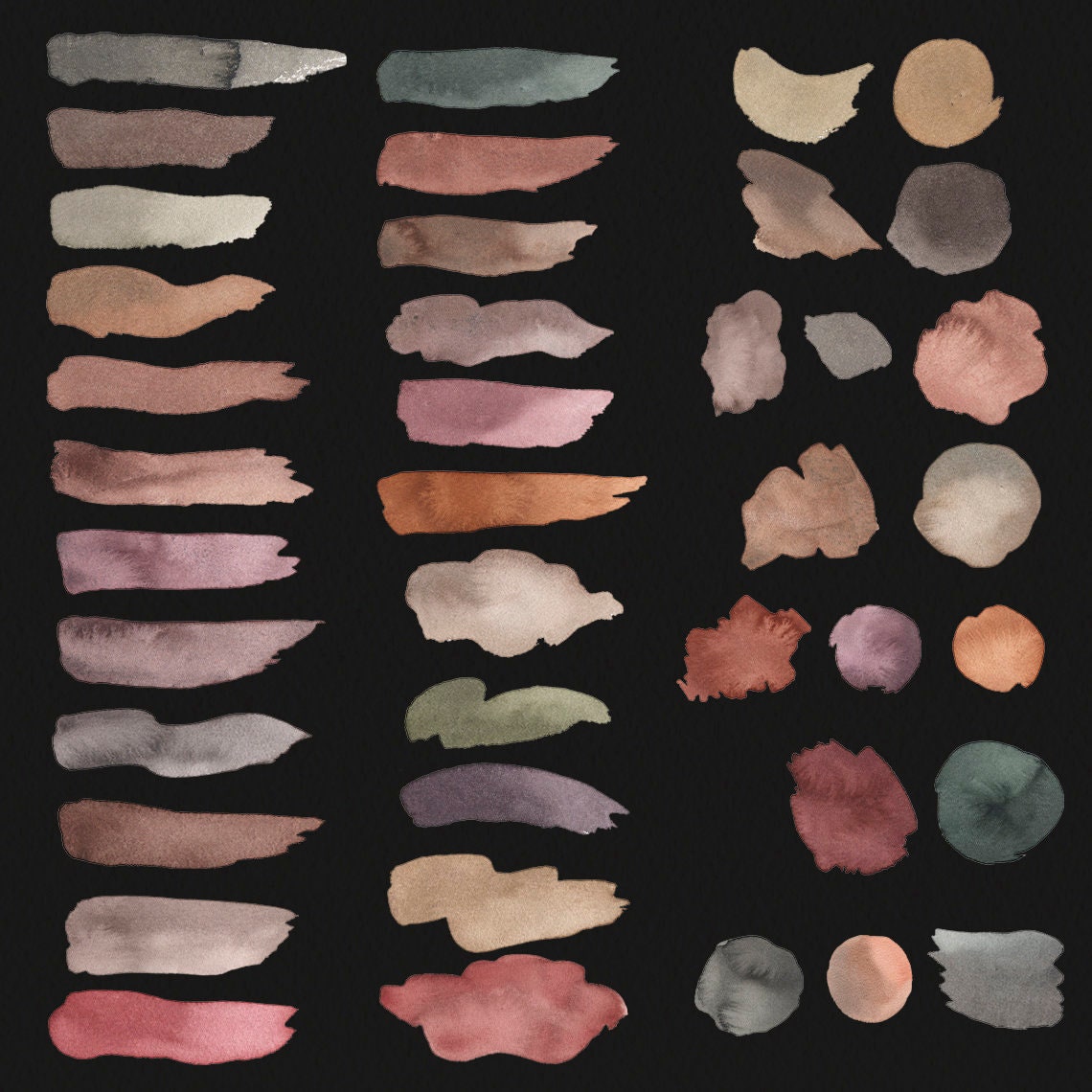 Watercolor Boho Clipart,brush Stroke,hand Painted,background Clipart ...