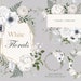 White Floral Clipart,watercolor Rose Floral Frames,greenery Leaves ...