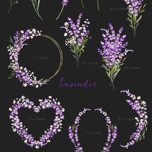 Watercolor Lavender Floral Clipart,wedding Bouquets,boho Wreaths,hand ...