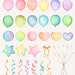 Watercolor Pastel Rainbow Balloons Clipart,baby Shower,original Hand ...