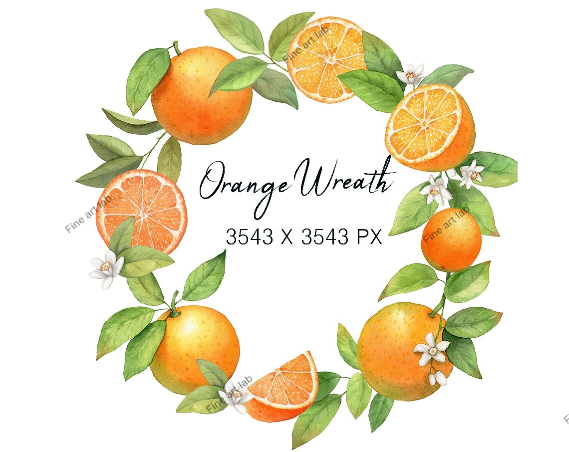 Watercolor Orange Clipartgreenery Clipartnursery - Etsy