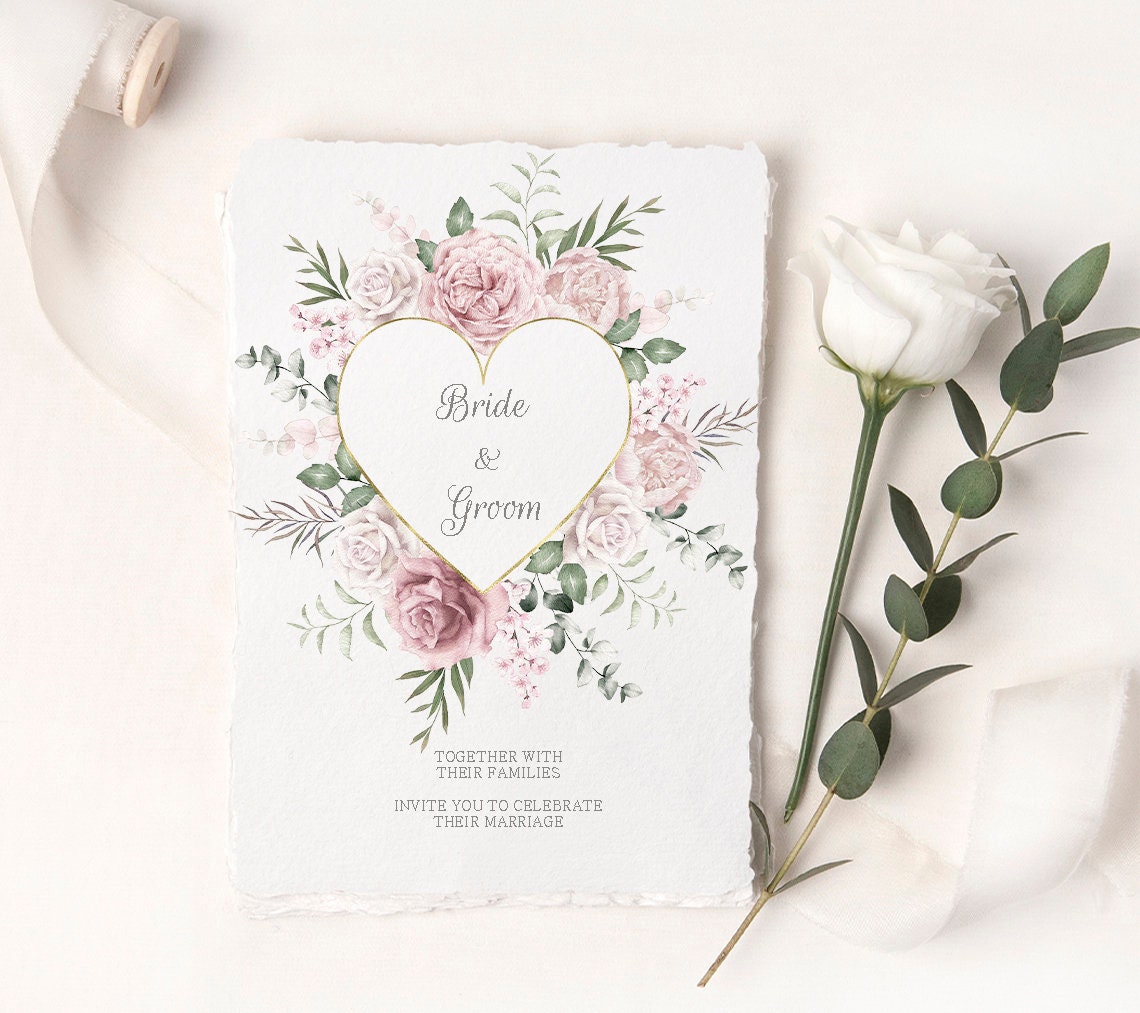 Navy and Blush Floral Clipartwatercolor Boho Rose Frames and - Etsy