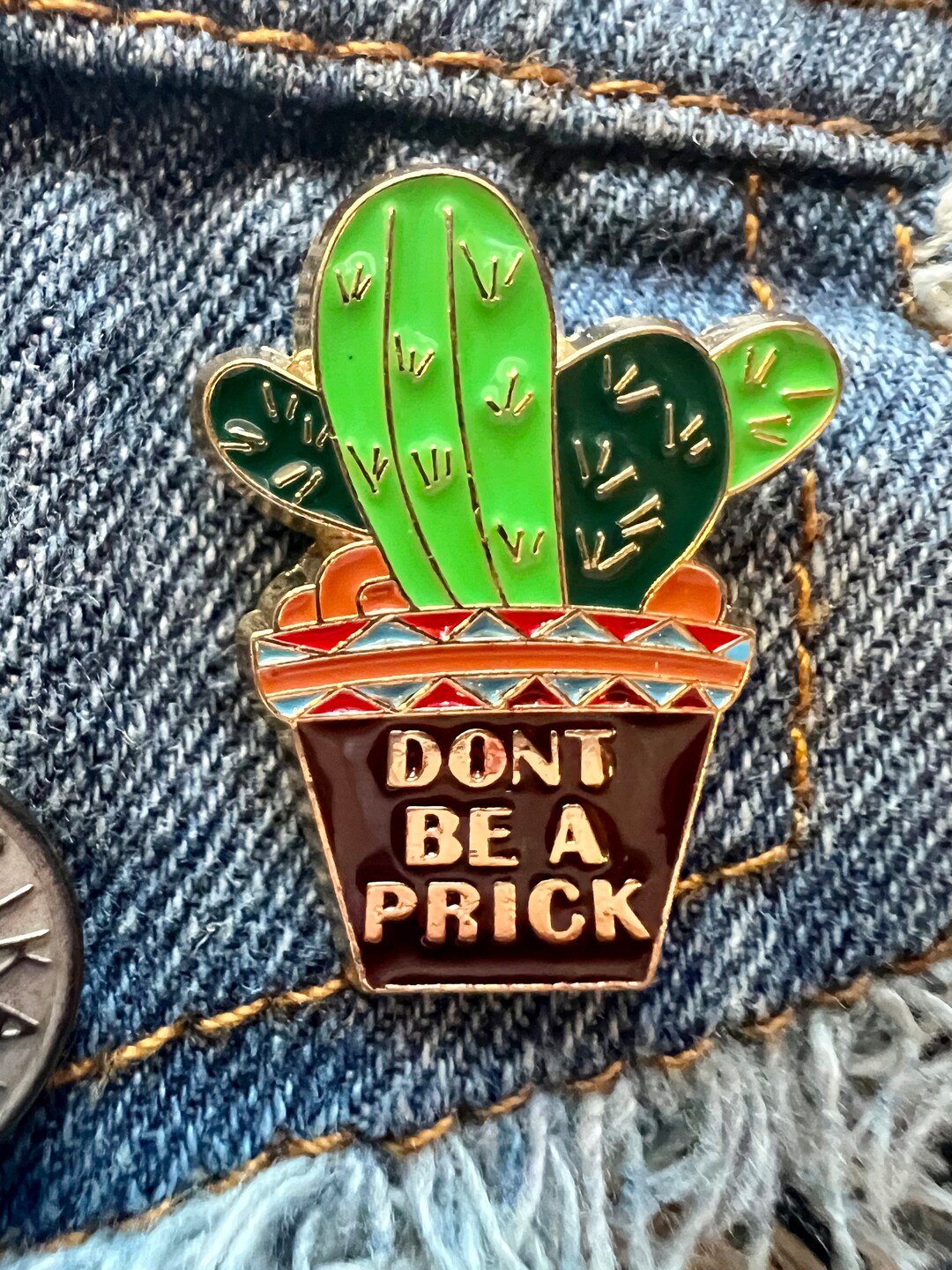 Fun Cactus Enamel Pin, Enamel Pin, Pins, Brooch, Cactus Pin, Humorous ...