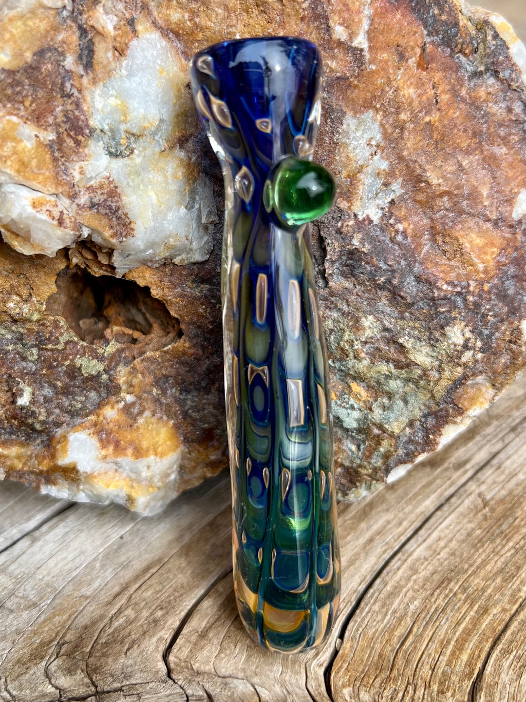 Cute Multi Color Glass Chillum With Bubble Art, Glass Chillum, Chillums ...