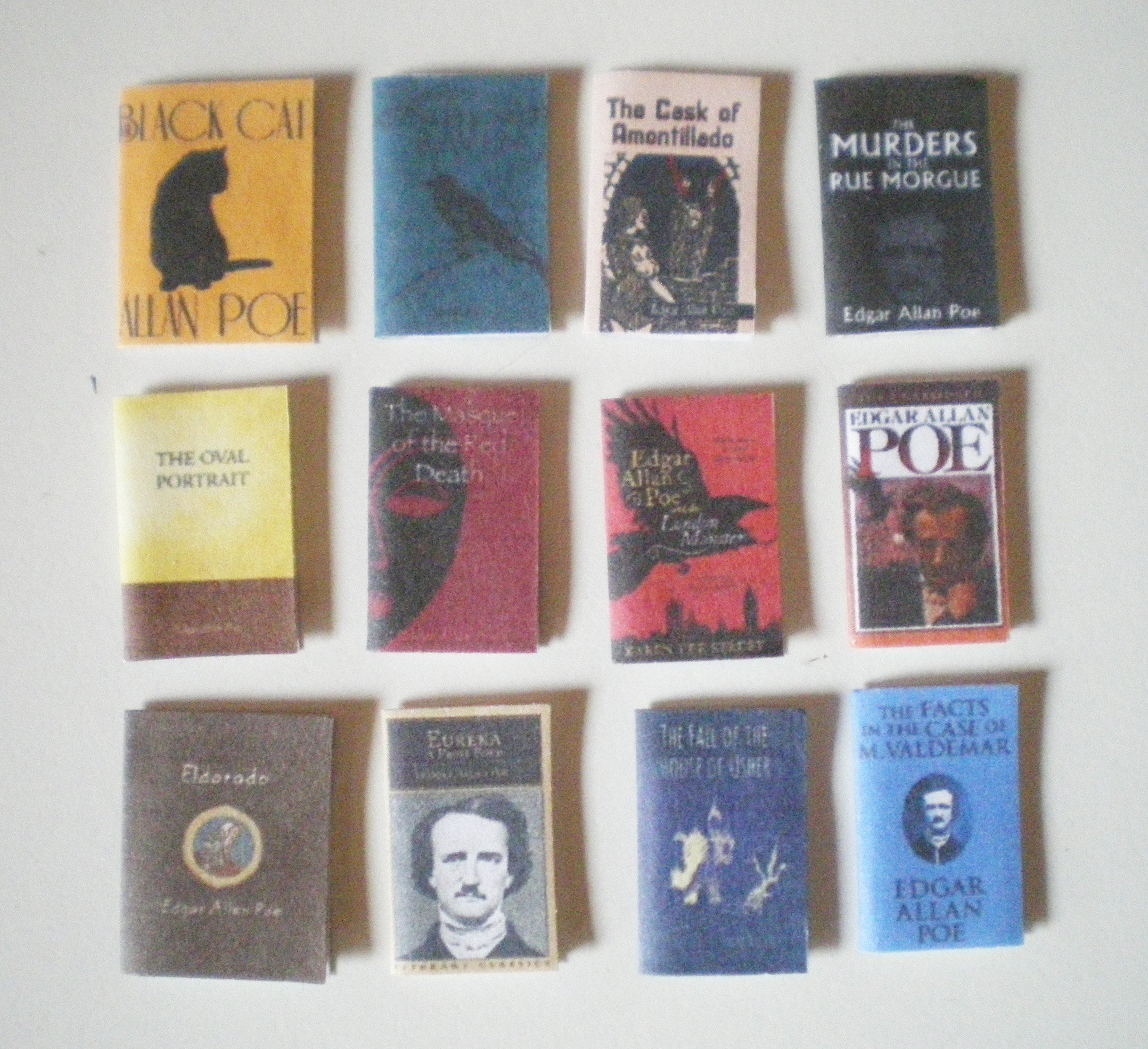 Dolls House miniature accessories Edgar Allan Poe books | Etsy