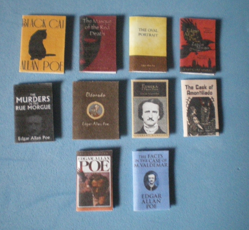 Dolls House Miniature Accessories Edgar Allan Poe Books - Etsy
