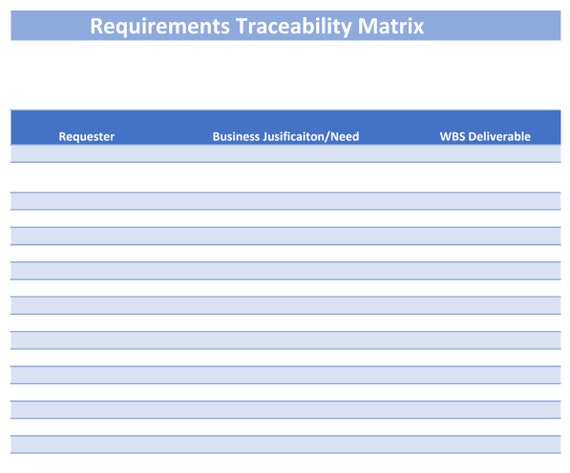 Requirements Traceability Matrix Template Excel